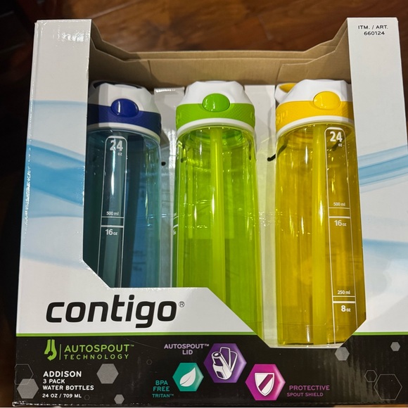 Contigo | Other | Contigo Autospout Water Bottles Blue Green Yellow ...